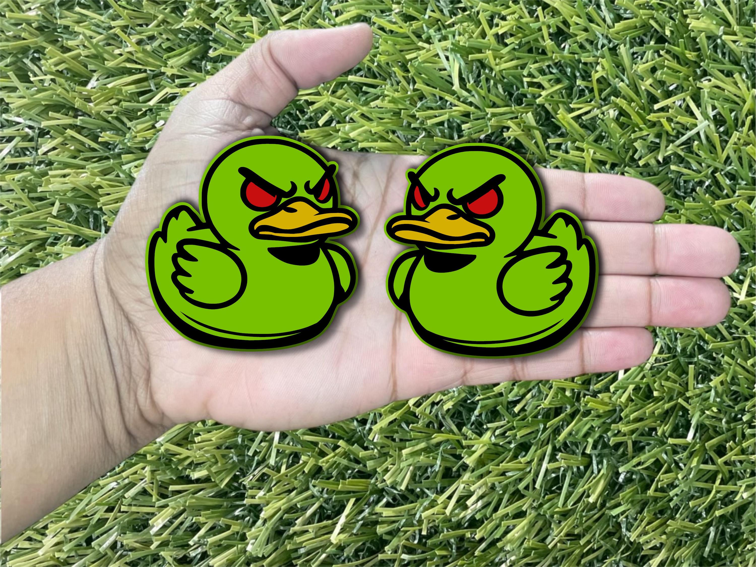 Red Eye Angry Rubber Duck With Beak Car Emblem Badges Glossy Black on ...