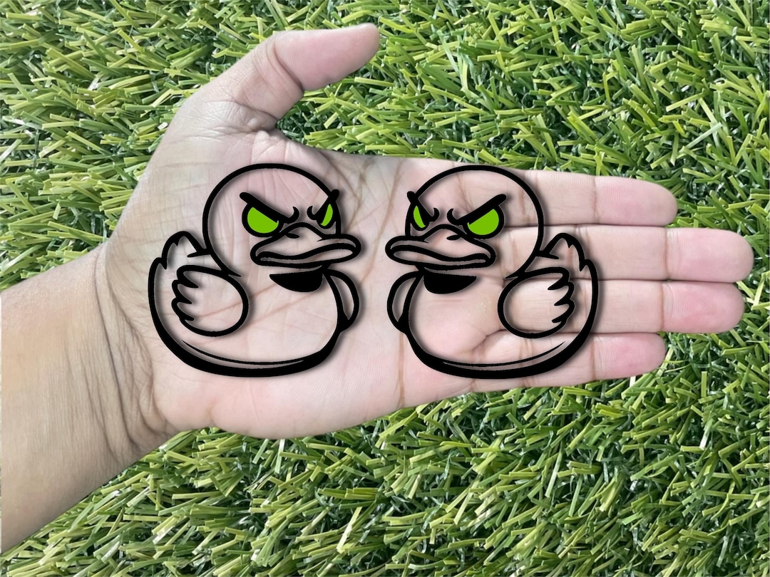 Lime Green Eye Angry Rubber Duck Car Emblem Badges Glossy Black Custom ...