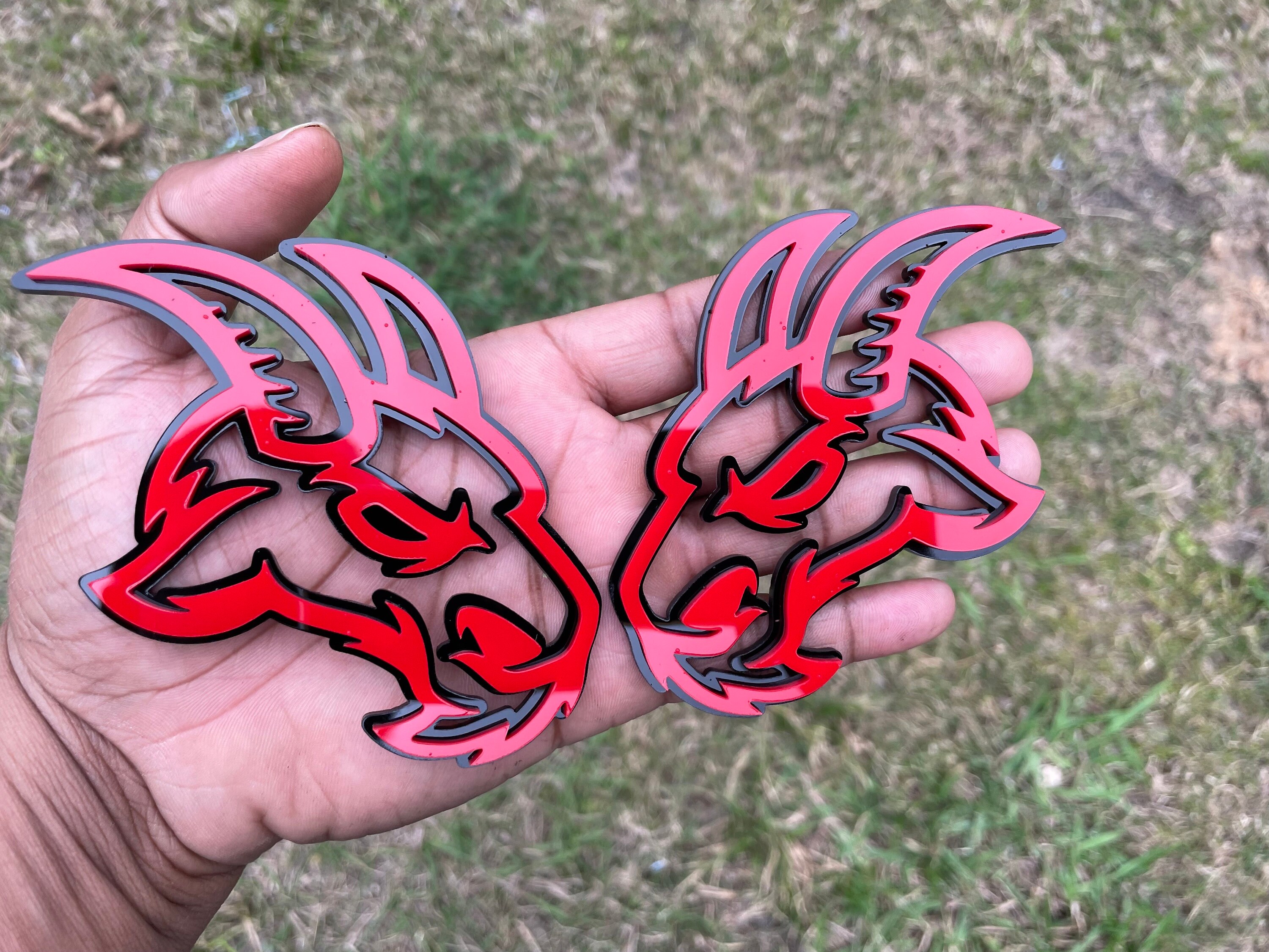 Angry Goat Car Emblem Badge Custom Red Black New - Etsy