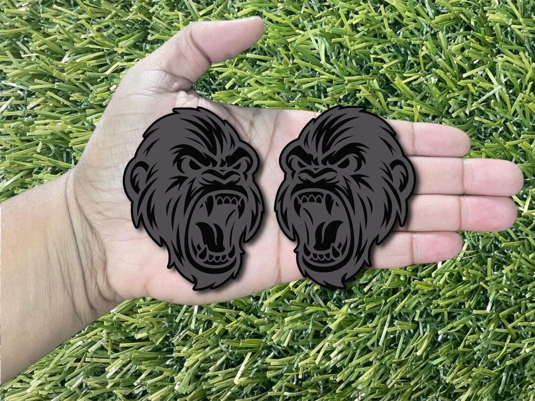 Angry Gorilla Ape Emblem Badges Matte Black/glossy Black Custom New ...