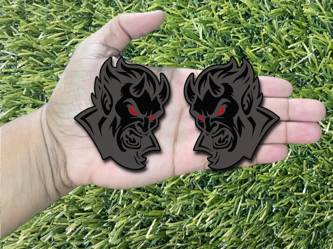 Red Eyes Angry Diablo Devil Street Devil Emblem Badge Set of 2 Matte on ...