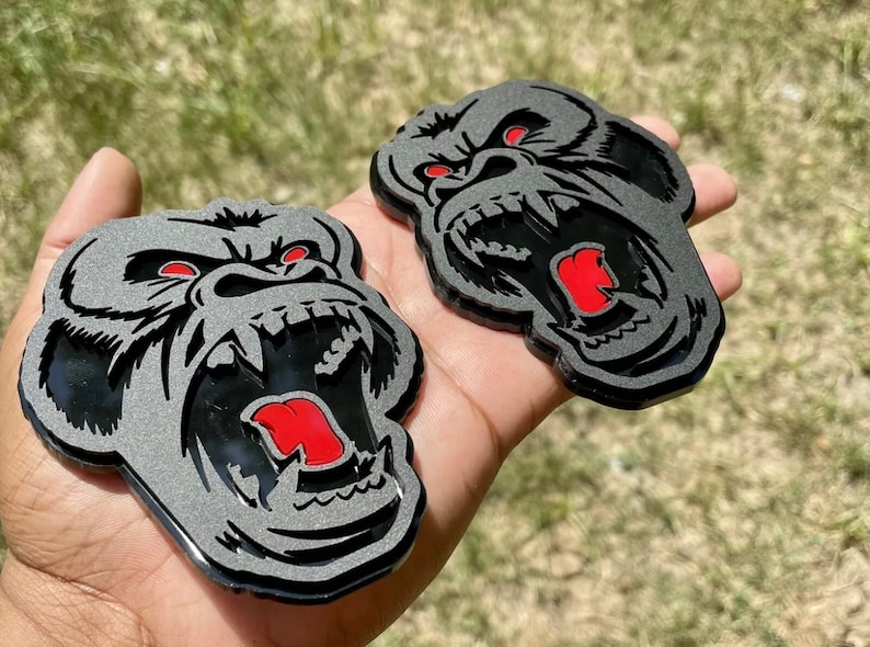 Red Eye Angry Gorilla Ape Emblem Badges Custom New - Etsy