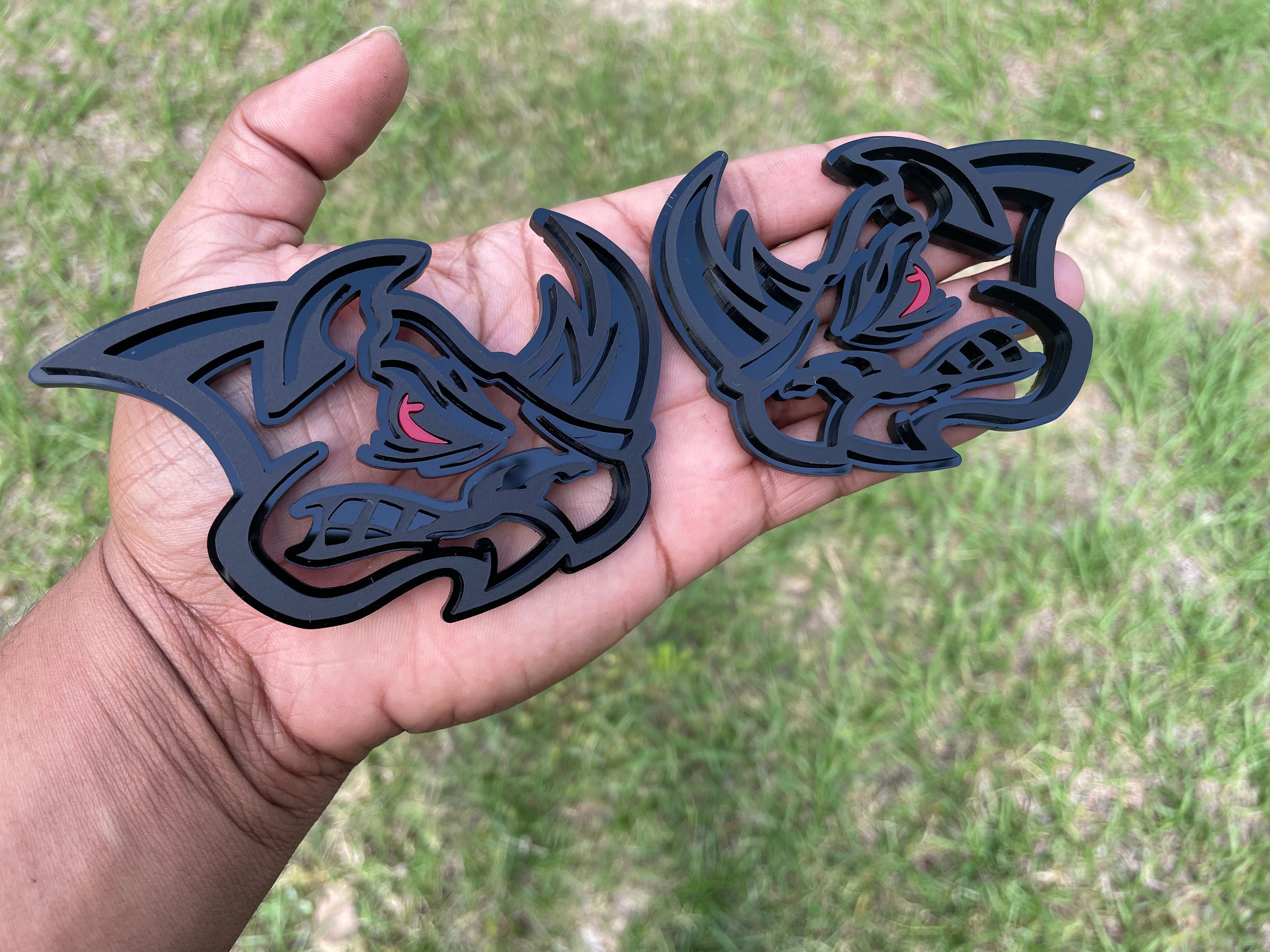 Red Eye Rhino Emblem Badge Set - Etsy