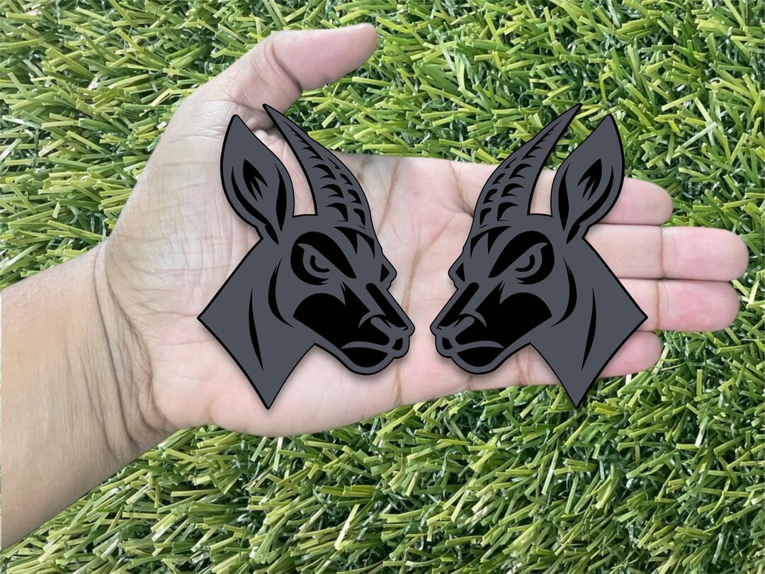 Angry Impala Car Emblem Badges Matte Black on Glossy Black Custom New ...