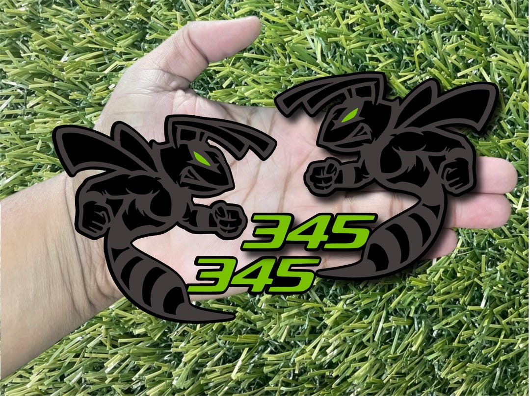 345 Hornet Badges Emblem BEE (2) Lime Green Eye Matte on Black BADGES ...