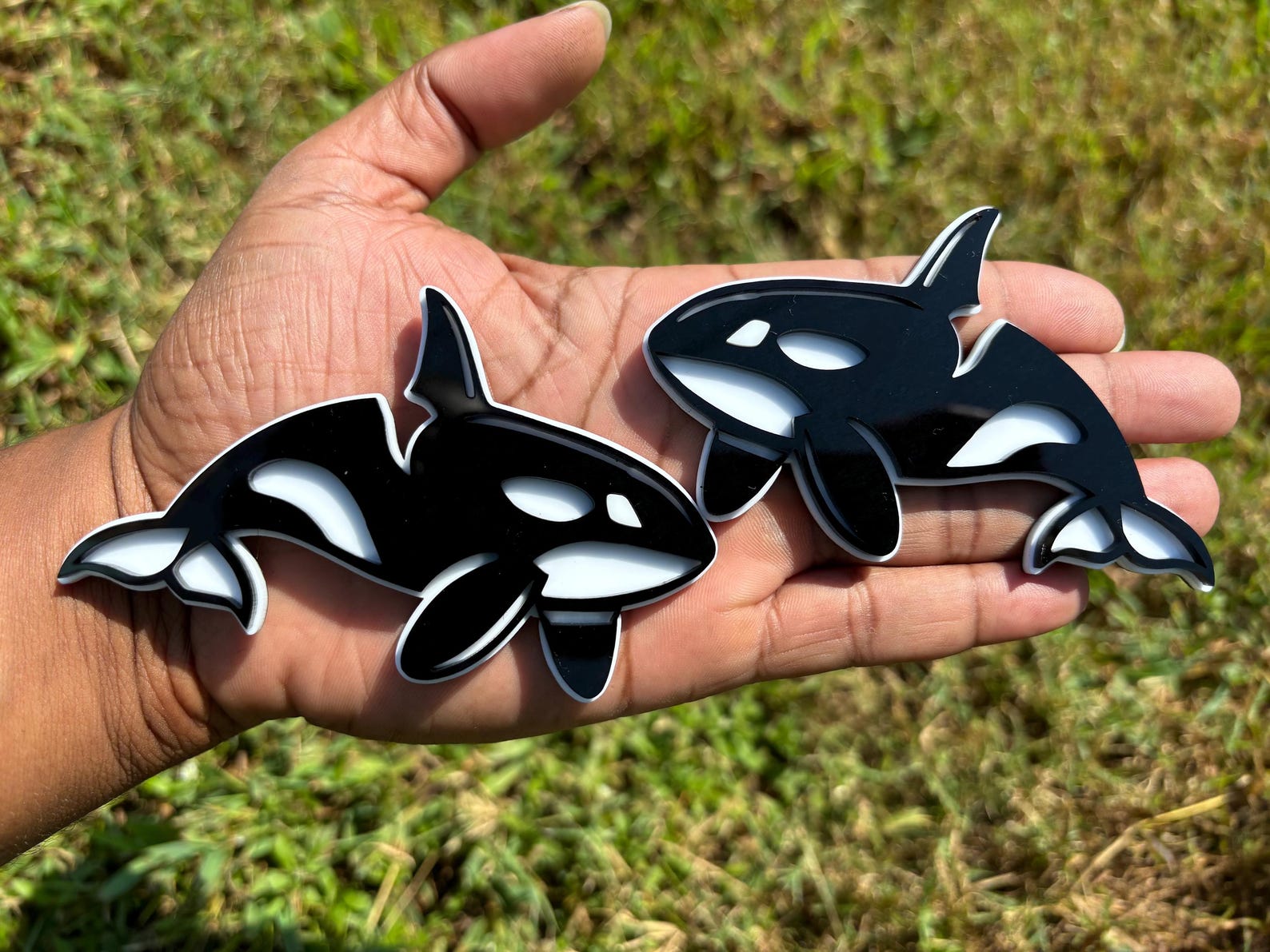 Orca Whale Glossy Black on White Emblem Badges Custom New - Etsy