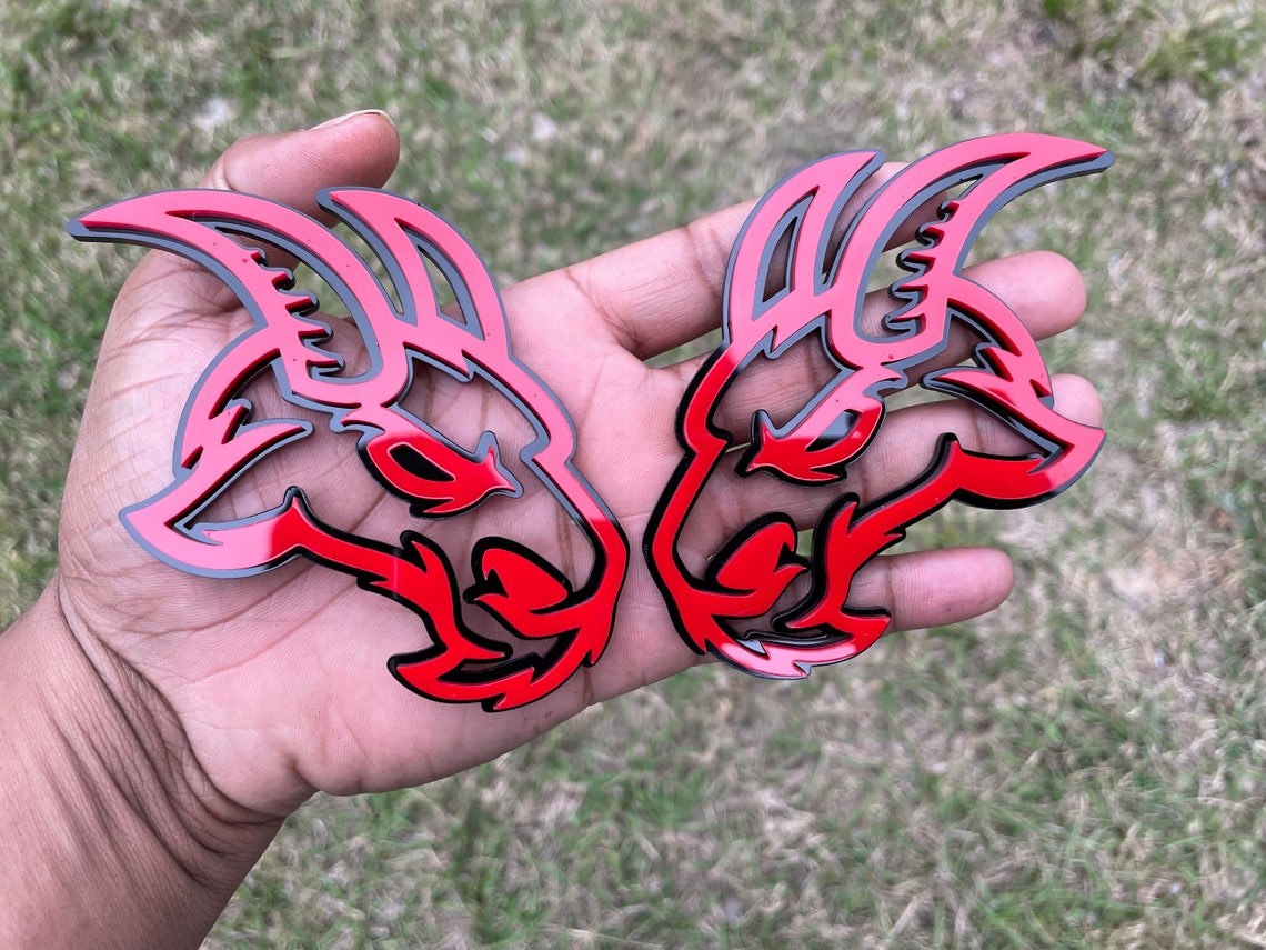 Angry Goat Car Emblem Badge Custom Red Black New - Etsy