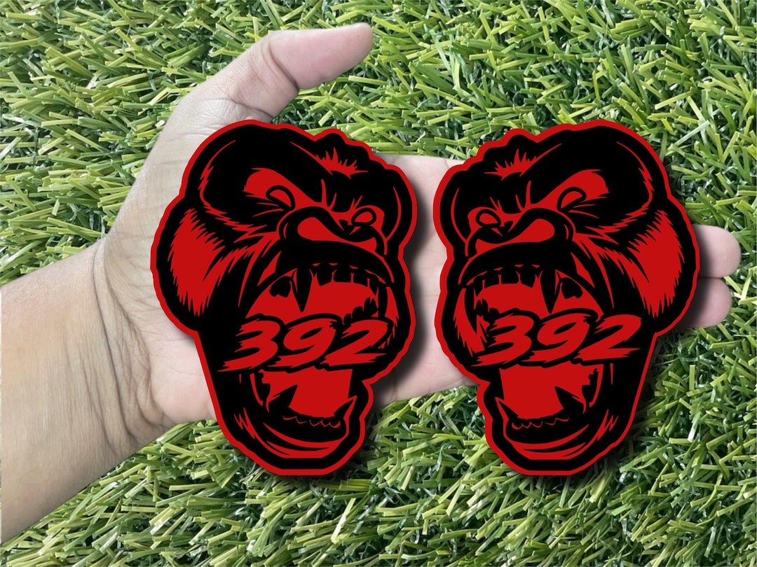 Red 392 Black on Red Angry Gorilla Ape Emblem Badges Custom New - Etsy