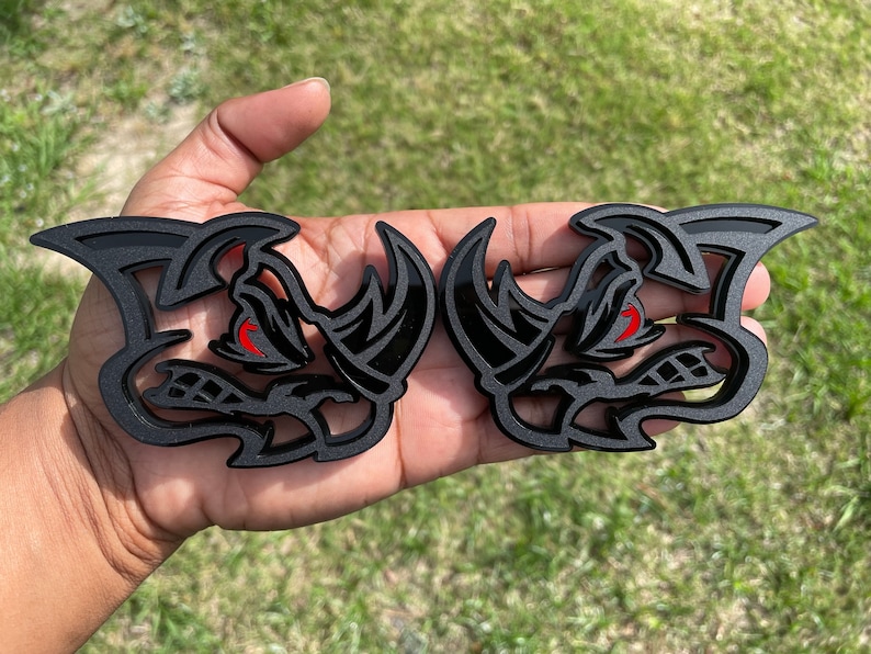 Red Eye Rhino Emblem Badge Set - Etsy