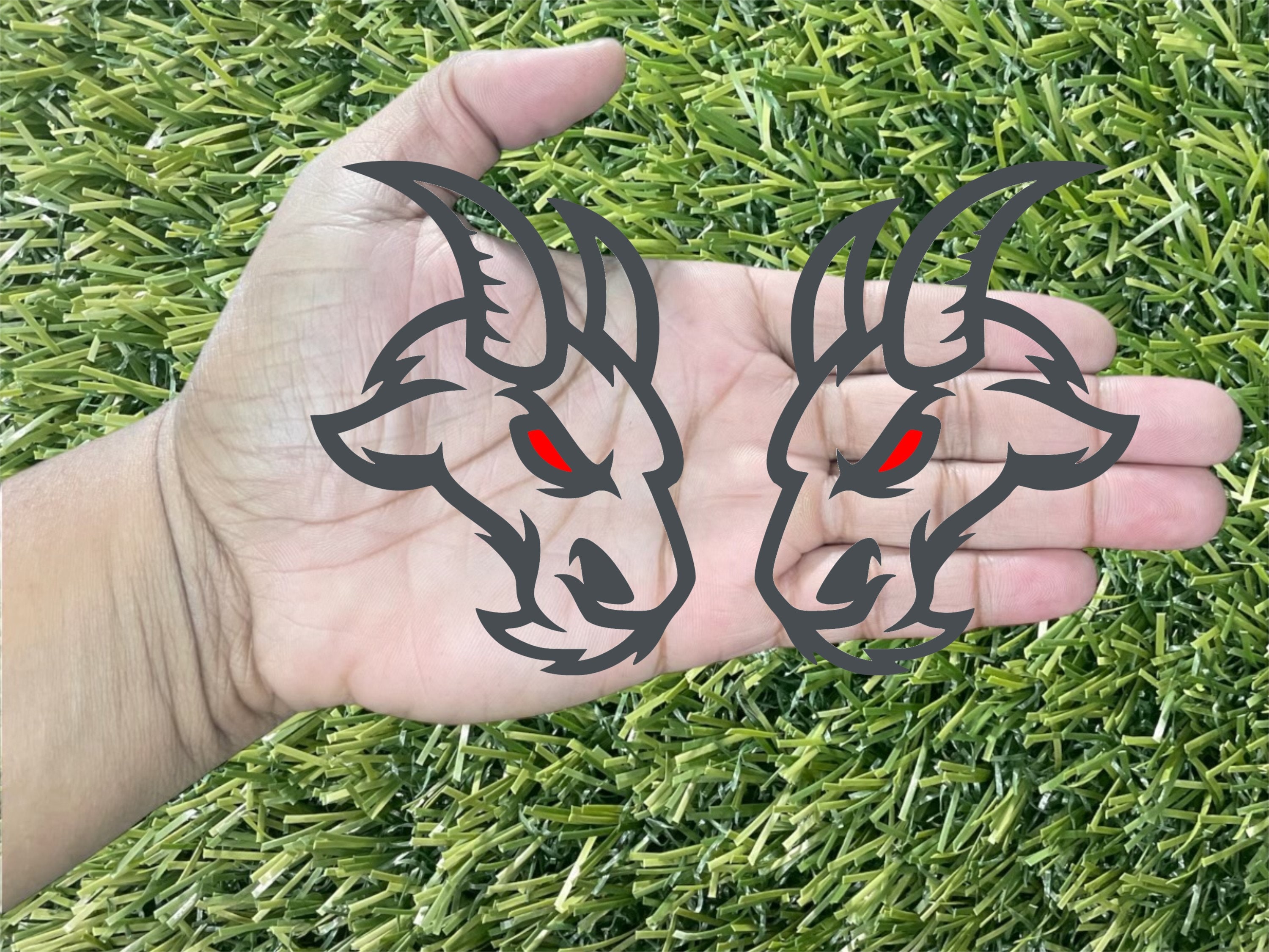 Red Eye Matte Black Angry Goat Custom Car Emblem Badge New - Etsy