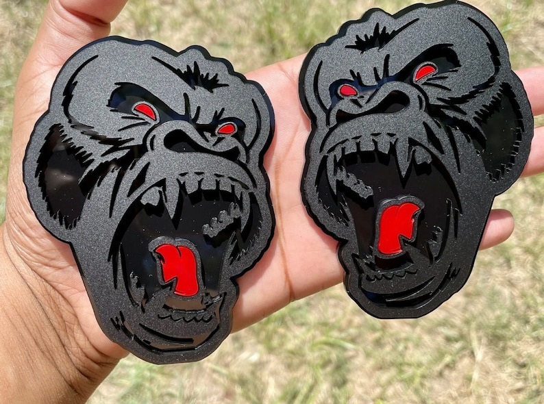 Red Eye Angry Gorilla Ape Emblem Badges Custom New - Etsy