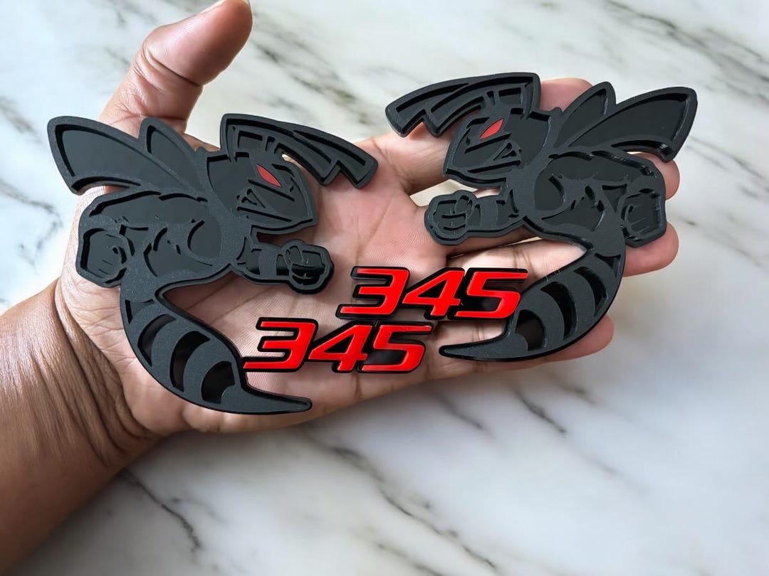 345 Hornet Badges Emblem BEE (2) Red Eye Matte on Black BADGES Fender ...