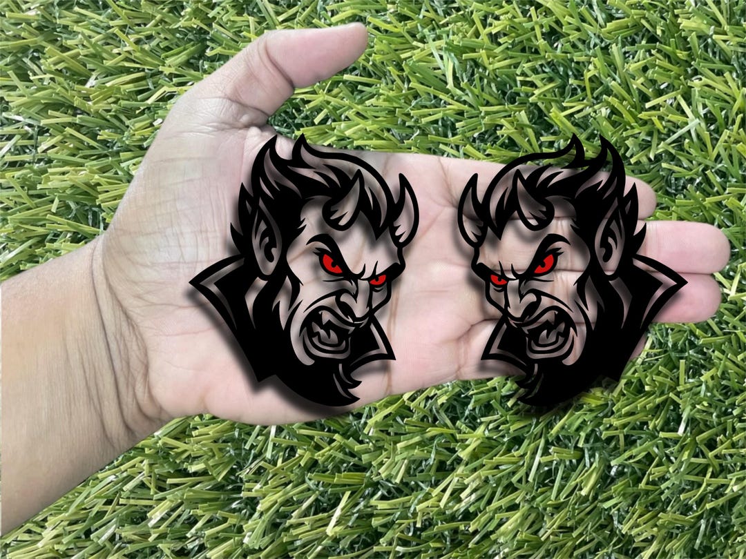 Red Eyes Angry Diablo Devil Street Devil Emblem Badge Set of 2 Glossy ...