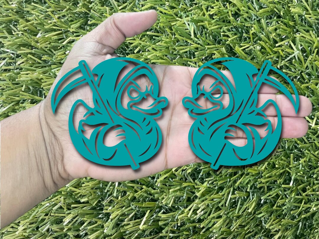 Angry Reaper Rubber Duck Car Emblem Badges Teal Custom Fender Badges ...
