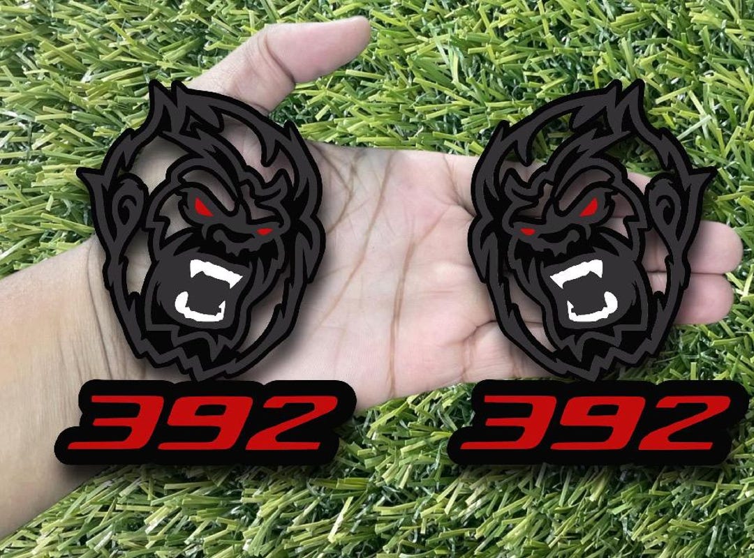 392 Bigfoot Sasquatch Emblem Badges Red Eye and 392 With White Teeth ...