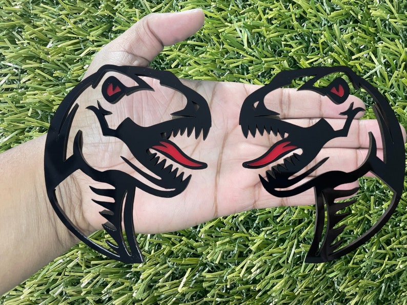 Velociraptor Emblem Badges Red Eye Raptor - Etsy