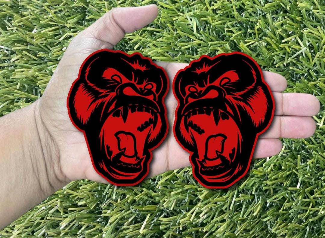 Angry Gorilla Ape Emblem Badges Custom New Black on Red - Etsy