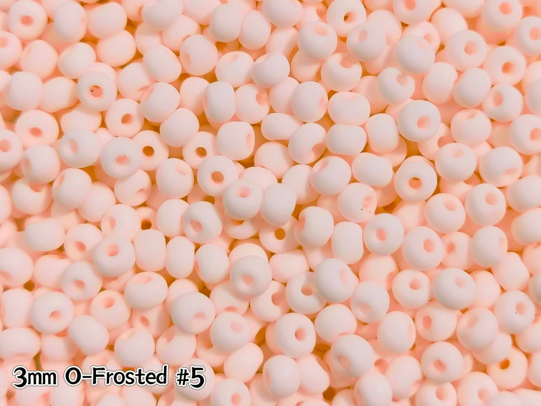 3mm O-frosted #5 | Matte Cream Color Seed Beads 8/0 - High Quality Seed ...