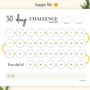 30 Day Tracker Printable Template 30 Day Prettytracker Month - Etsy Canada