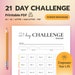 21 Day Challenge Tracker Printable I 21 Day Goal Progress Tracker ...