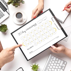 30 Day Tracker Printable Template, 30 Day Prettytracker, Month ...