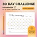 30 Day Tracker Printable Template, 30 Day Prettytracker, Month ...