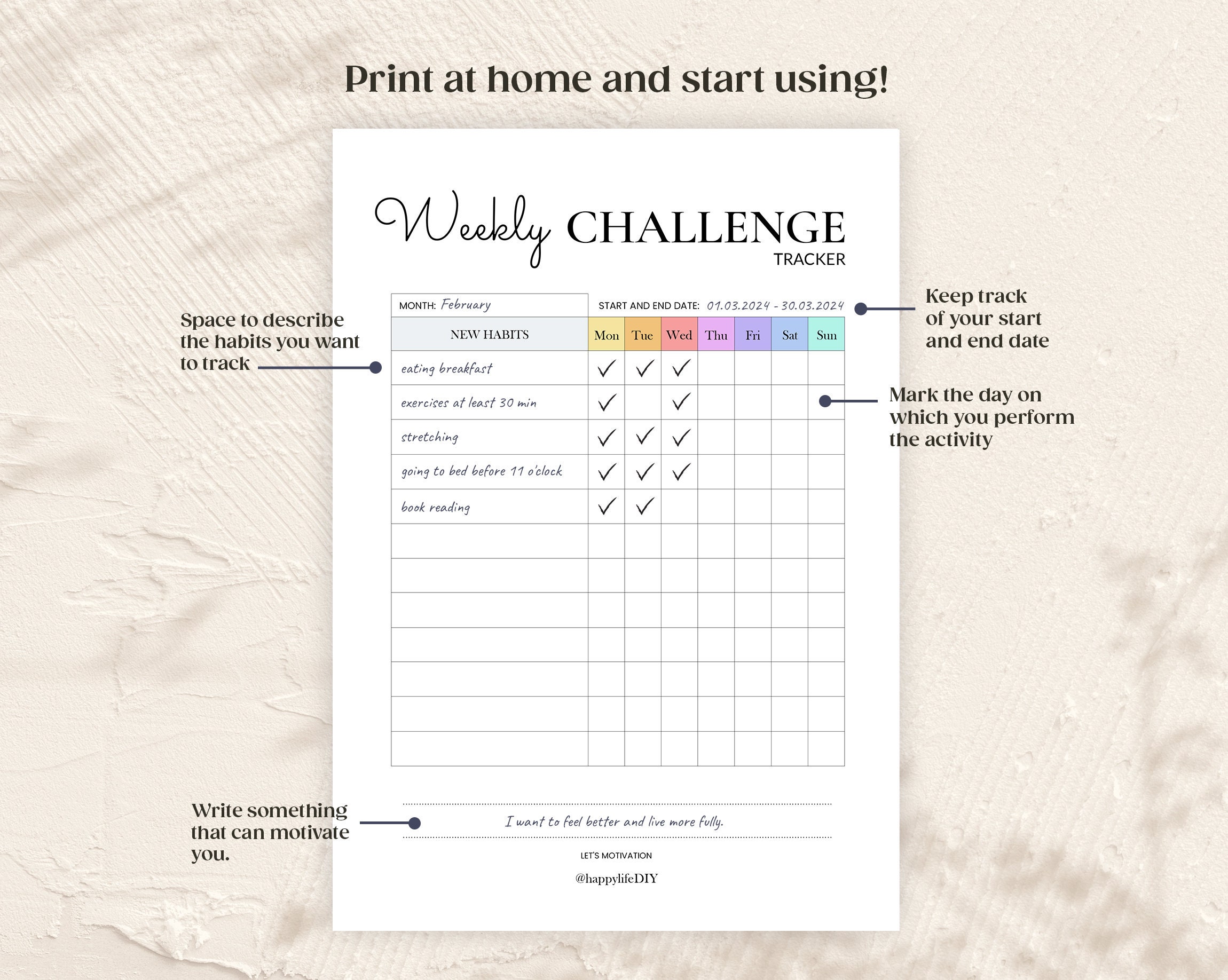 Weekly Habit Tracker Printable I Weekly Goal Progress Tracker Journal I ...