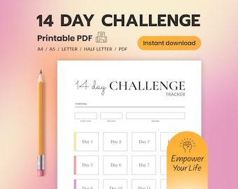21 Day Challenge Tracker Printable I 21 Day Goal Progress Tracker ...