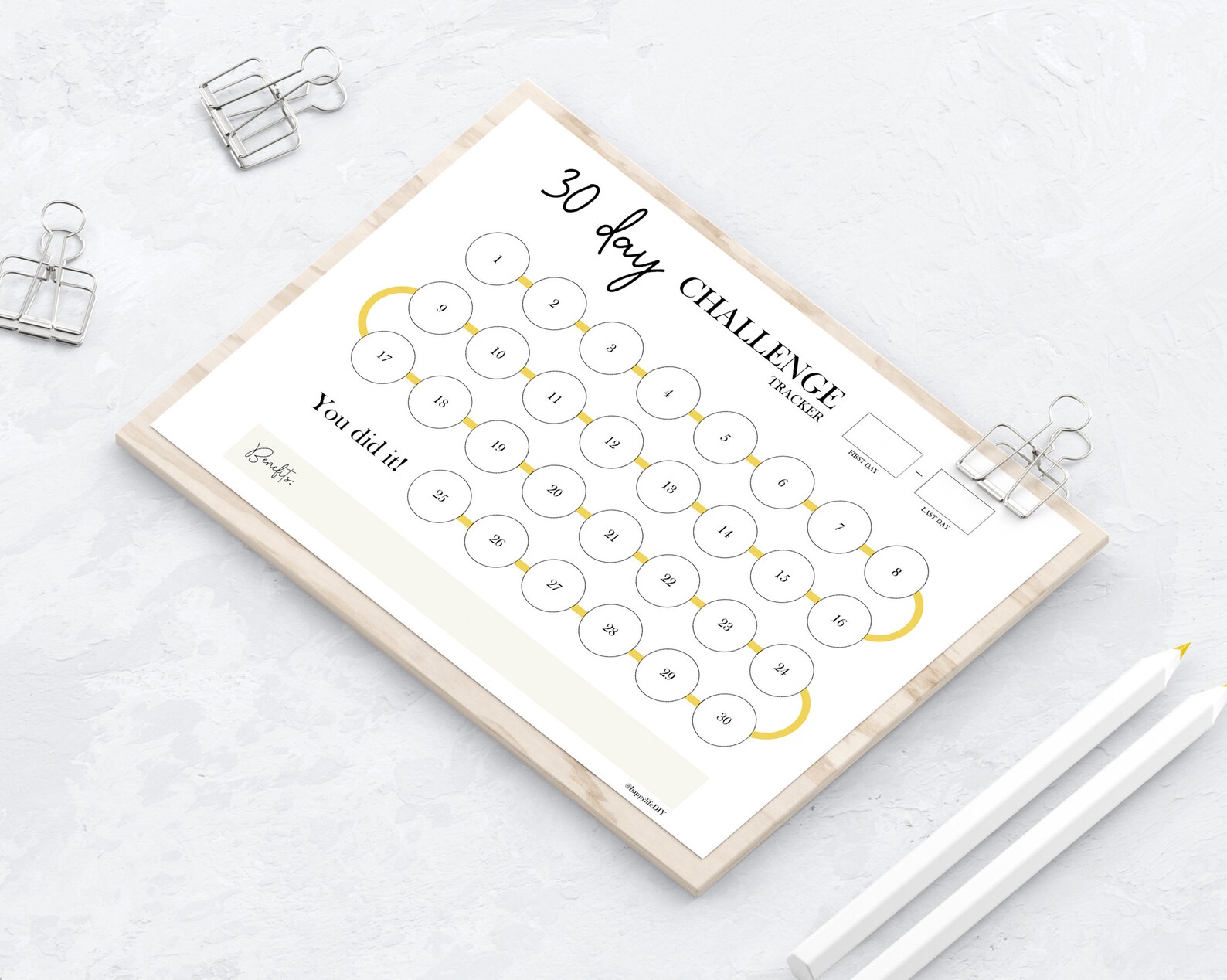 30 Day Tracker Printable Template 30 Day Prettytracker Month - Etsy Canada
