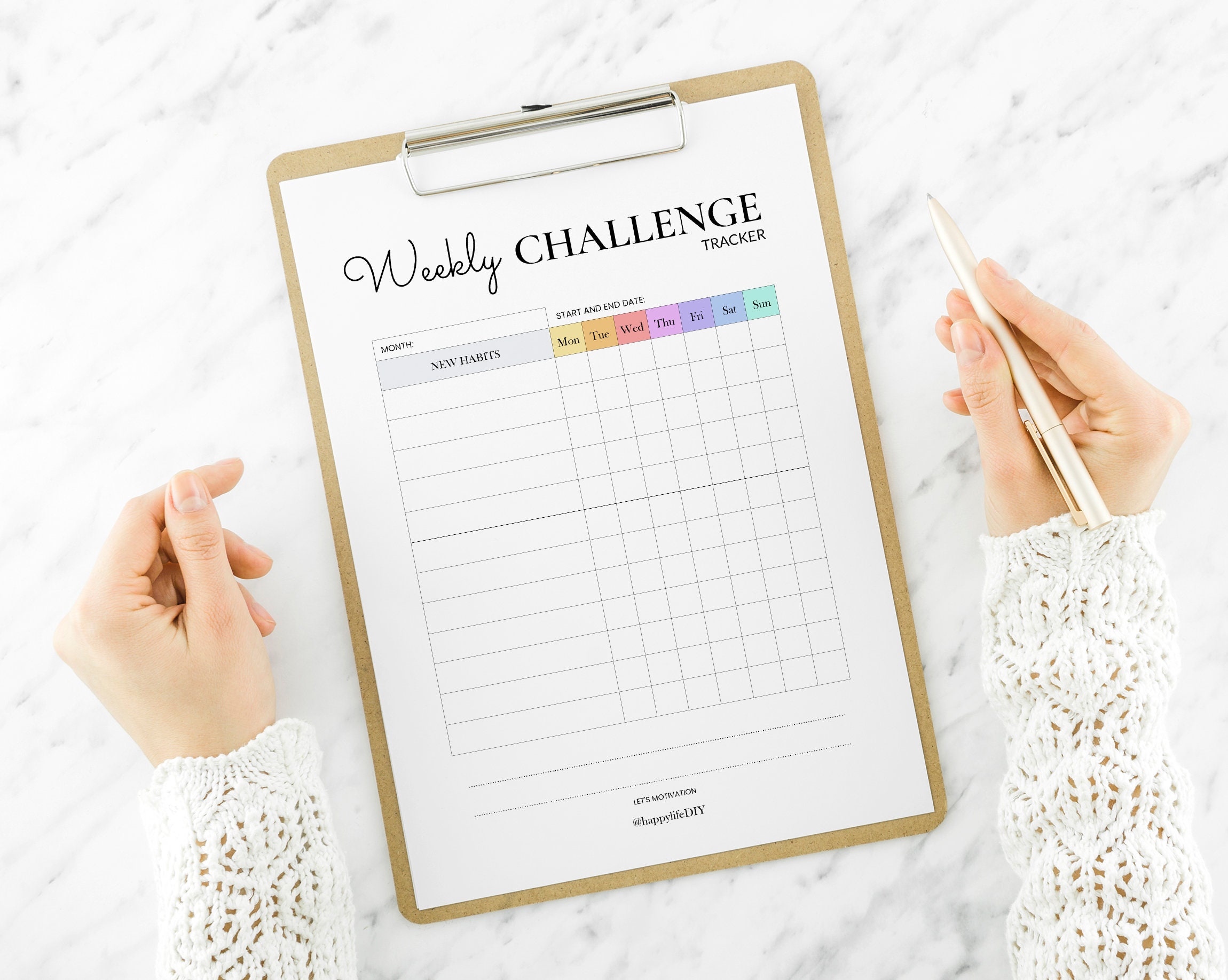 Weekly Habit Tracker Printable I Weekly Goal Progress Tracker Journal I ...