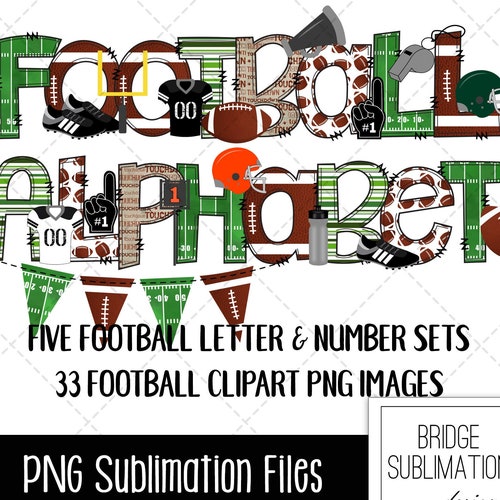 Football Doodle Alphabet Bundle Football PNG Letters Numbers - Etsy
