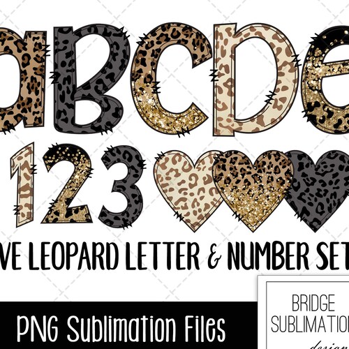 Leopard PNG Letters Sublimation Alphabet Bundle Bulletin - Etsy