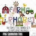Farm Doodle Alphabet Bundle, Farm Animal PNG Letters, Numbers ...