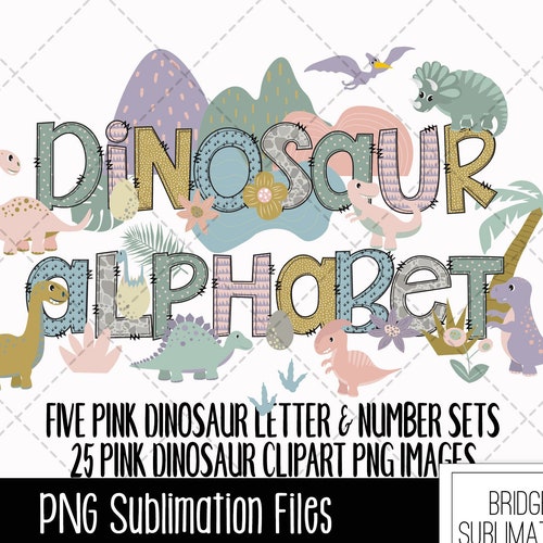 Dinosaur Doodle Alphabet Bundle Dinosaur PNG Letters Numbers - Etsy