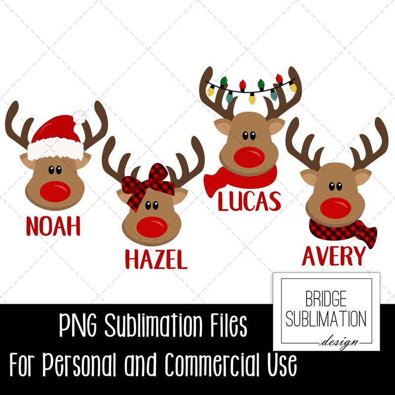 Caras de reno de navidad - Etsy México