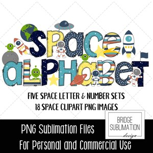 Space Doodle Alphabet Bundle, Space PNG Letters, Numbers & Accessories ...