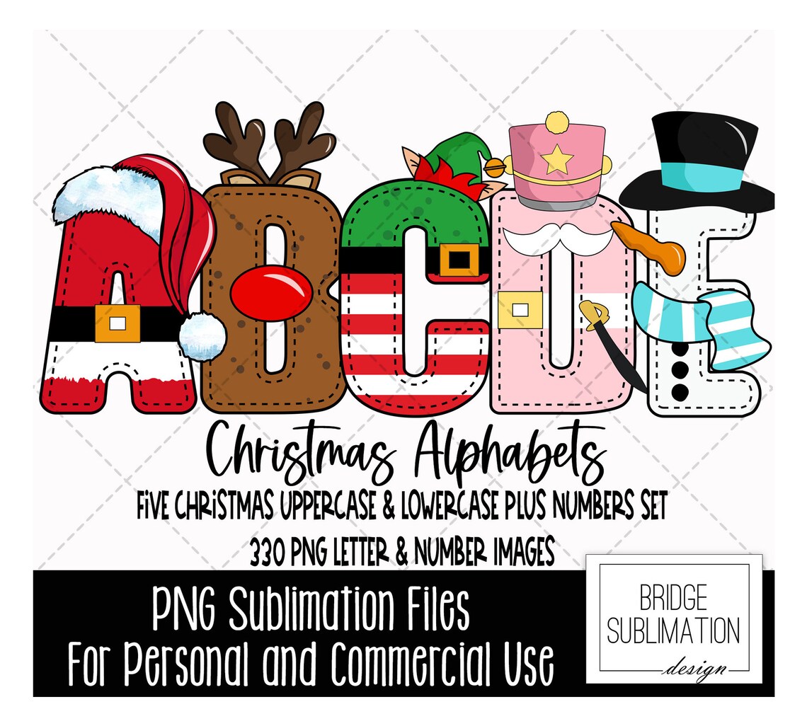 Christmas Doodle Letters, Christmas Alphabet & Numbers PNG, Doodle ...