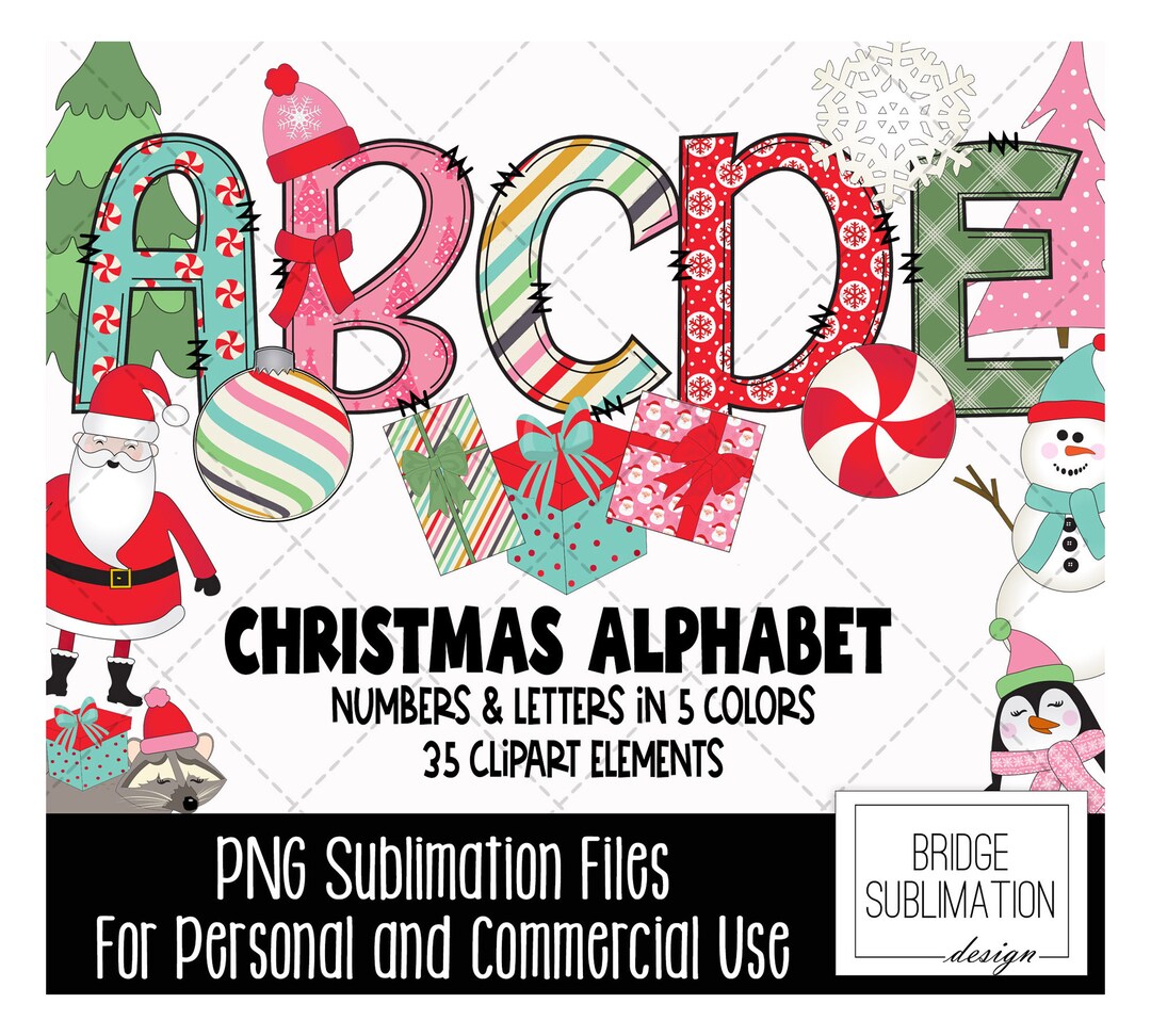 Christmas Alphabet PNG, Christmas PNG Letters, Numbers & Accessories ...