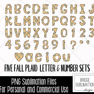 Fall Plaid Doodle Letters Bundle, Autumn Plaid Alphabet PNG, Fall ...
