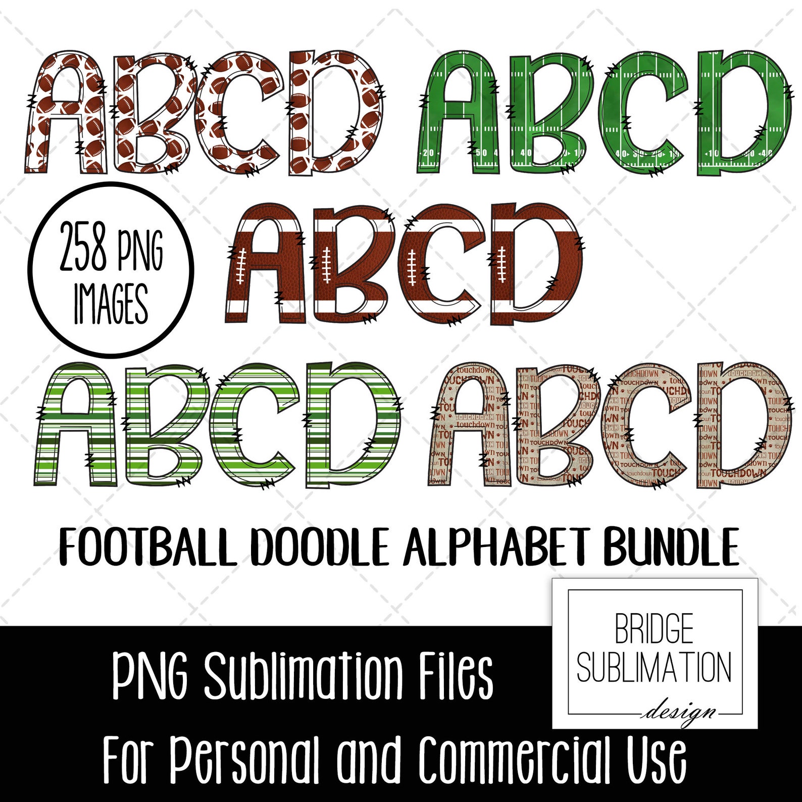 Football Doodle Alphabet Bundle Football PNG Letters Numbers - Etsy