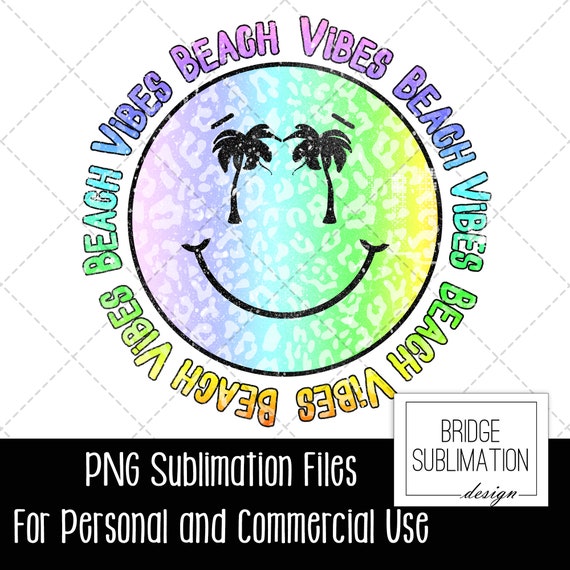 Retro Beach Vibes Summer Sublimation PNG Retro Smiley Face | Etsy