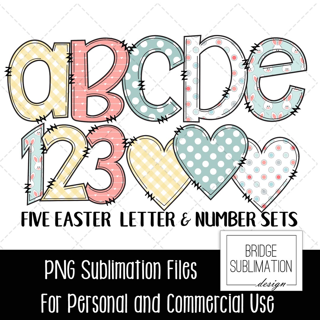 Easter Alphabet PNG, Easter Doodle Letters Bundle, Easter Font PNG ...