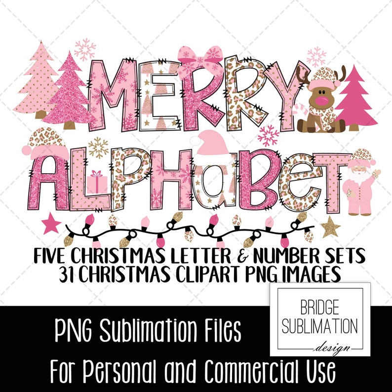 Christmas Alphabet PNG Christmas PNG Letters Numbers & - Etsy