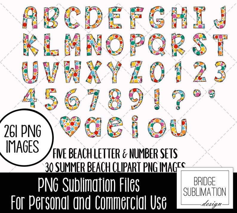 Beach Doodle Alphabet Bundle Summer PNG Letters Numbers & - Etsy