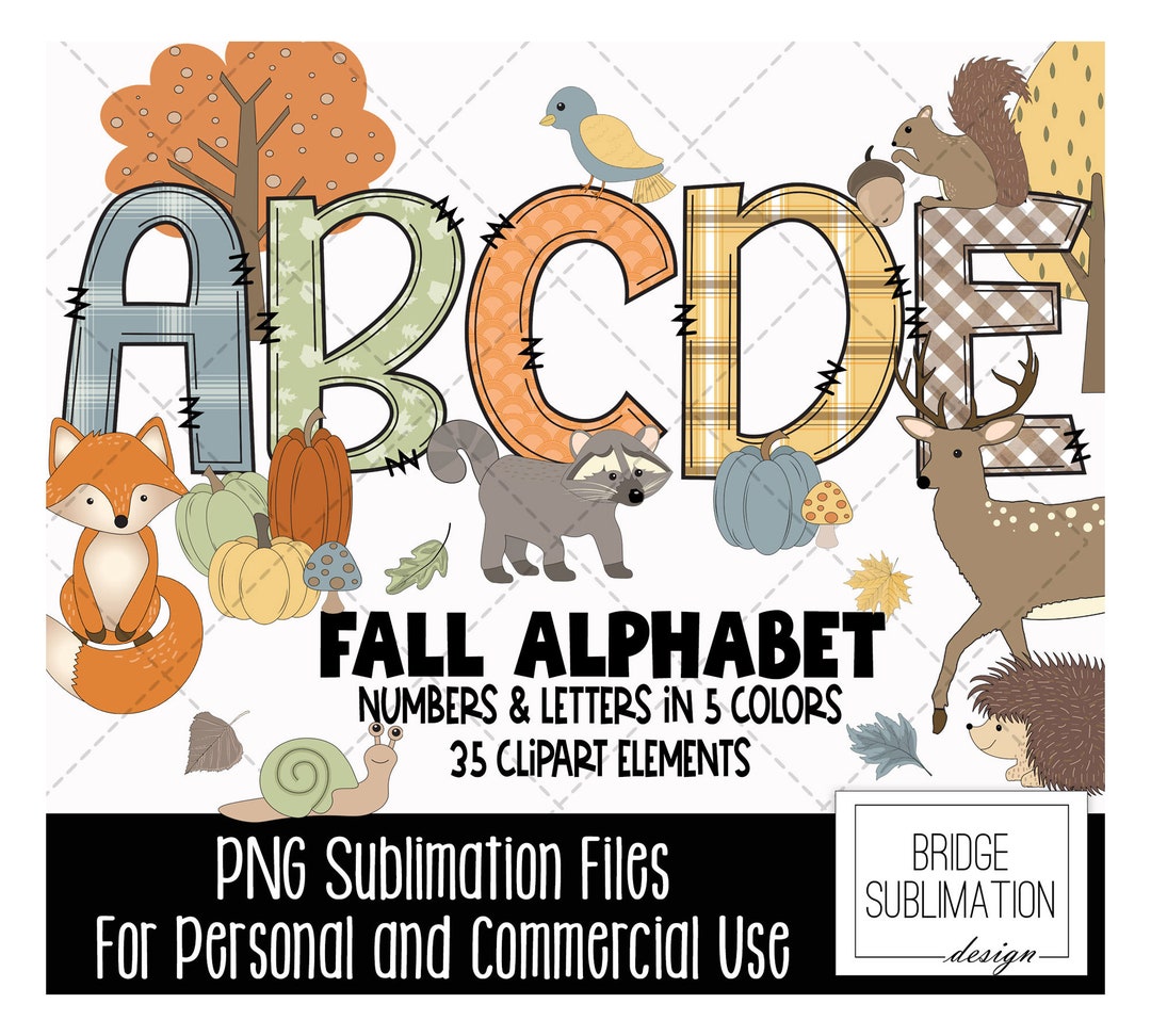 Fall Doodle Alphabet Bundle, Autumn PNG Letters, Numbers & Accessories ...