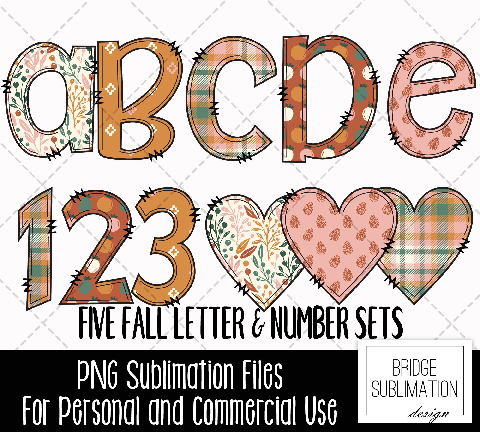 Boho Fall Doodle Letters Bundle Autumn Alphabet PNG Fall - Etsy