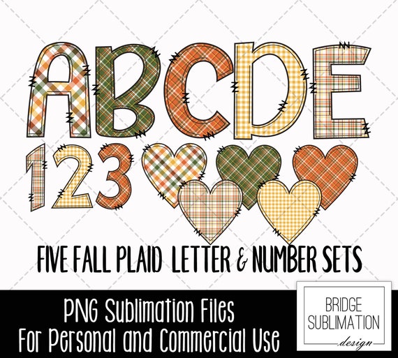 Fall Plaid Doodle Letters Bundle Autumn Plaid Alphabet PNG - Etsy
