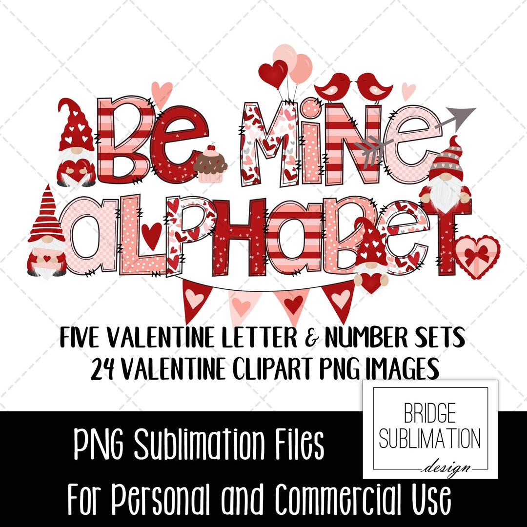 Valentine's Day Alphabet PNG Valentine PNG Letters - Etsy
