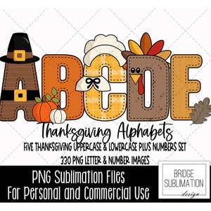 Thanksgiving Alphabet PNG, Thanksgiving PNG Letters, Numbers ...