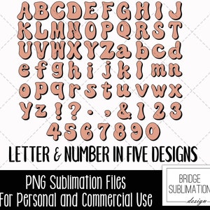 Retro Boho Floral Alphabet With Clipart PNG, Retro PNG Letters, Numbers ...